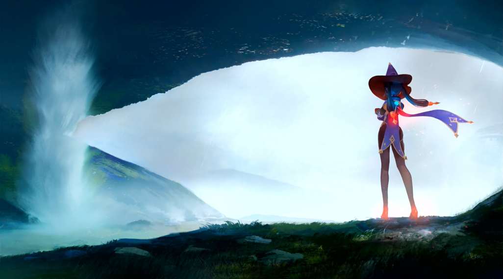 Genshin Impact - Mona Scenic Waterfall Cave Live Wallpaper