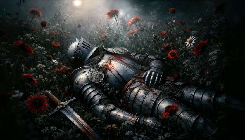 Fallen Knight - Flower Field Aftermath Live Wallpaper